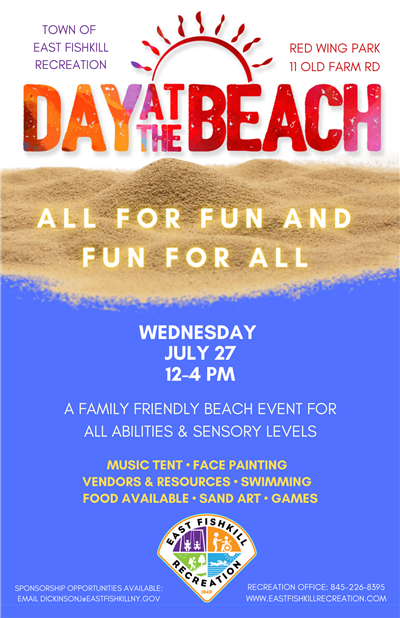 Town of East Fishkill Recreation: DAY AT THE BEACH: July 27, 2022